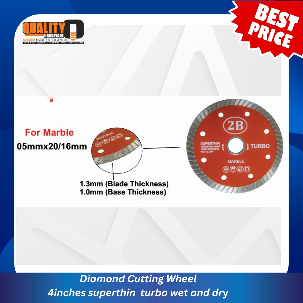 DIAMOND CUTTING WHEEL 4" | SUPERTHIN TURBO WET & DRY | (MG-800 SERIES ...